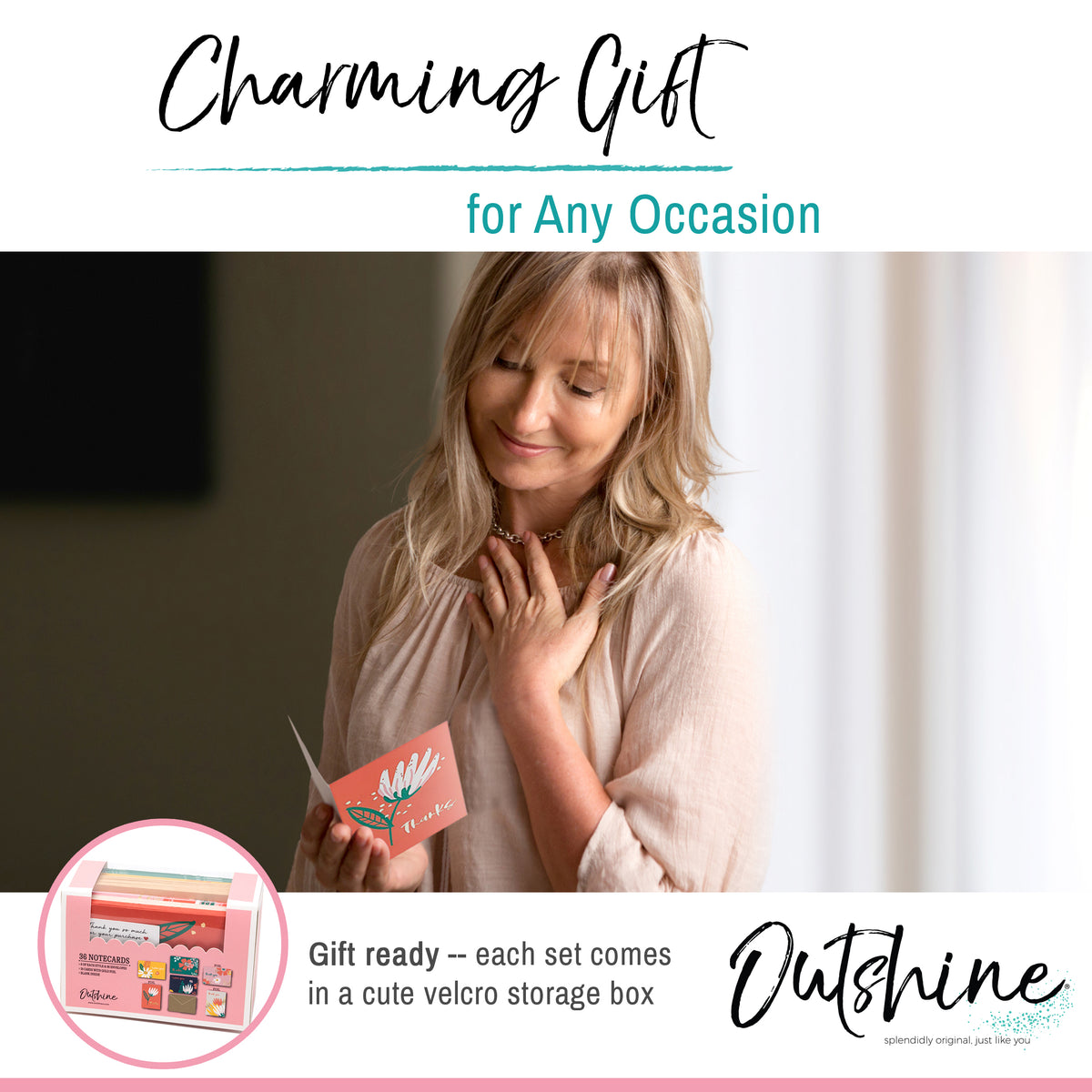 36 Count Floral & Gold Foil "Thank You" Cards – Outshine Co.